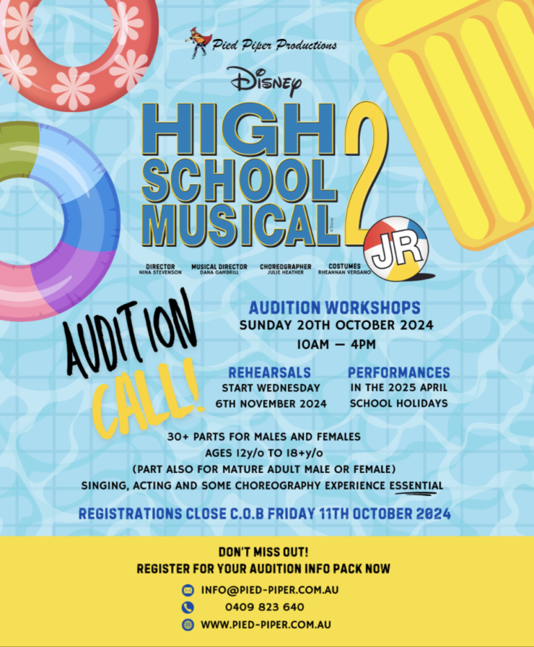 High School Musical 2 Jr. Auditions – Pied Piper Productions